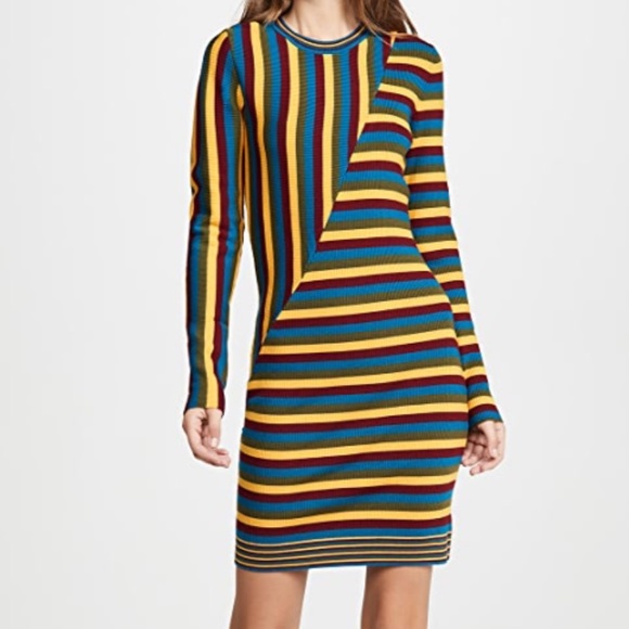 Victor Glemaud | Dresses | Victor Glemaud Long Sleeve Striped Mini ...
